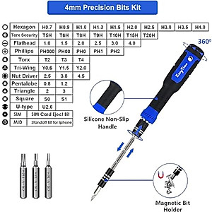 Ratcheting Screwdriver Set Socket Bits: EasyTime 78pcs Precision Magnetic Screwdriver Bit with Storage Case- Repair Tool Kits for Furniture Car Bike Computer PC PS4 Electronic Device and Househould