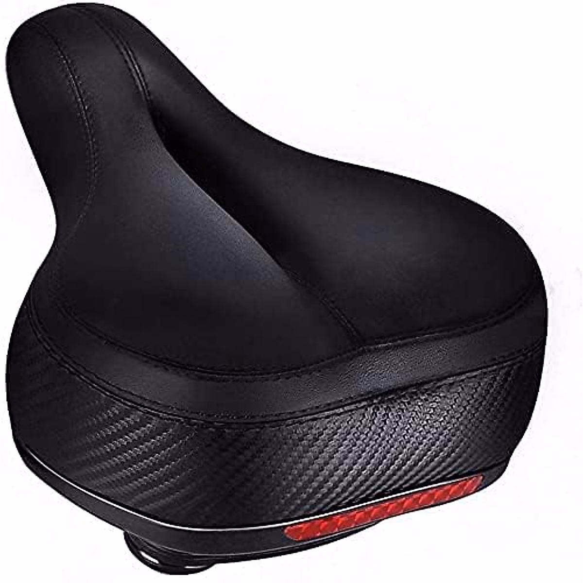 TONBUX Memory Foam Bike Seat Cushion for Men & Women - Waterproof Bicycle Saddle with Comfortable Faux Leather Cover, Universal Fit for Road, Hybrid, Commuter Bikes