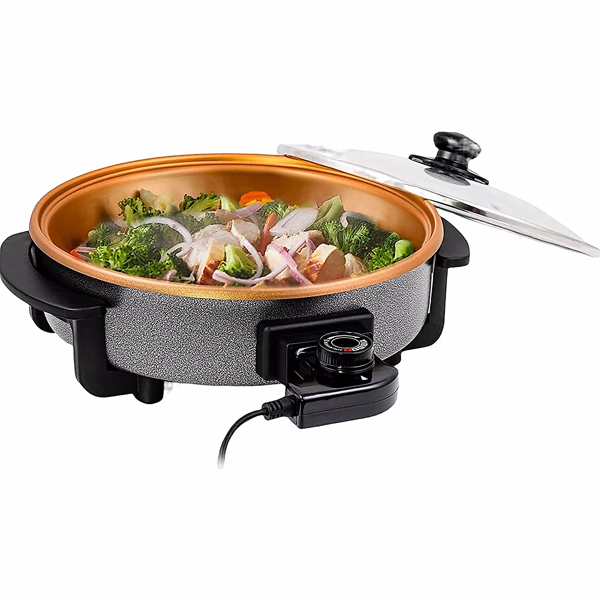 12-Inch Nonstick Electric Skillet - Family-Sized Serves 4 to 6 People
