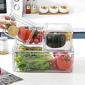 Yipaga Refrigerator Organizer Bins with Lids-10PCS BPA Free Fridge Organizer, Stackable Clear Plastic Storage Bins for Fridge, Freezer, Kitchen Cabinet, Pantry Organization and Storage