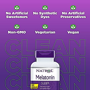 Natrol Melatonin 10mg, Citrus Flavored Dietary Supplement for Restful Sleep, 100 Fast-Dissolve Tablets, 100 Day Supply