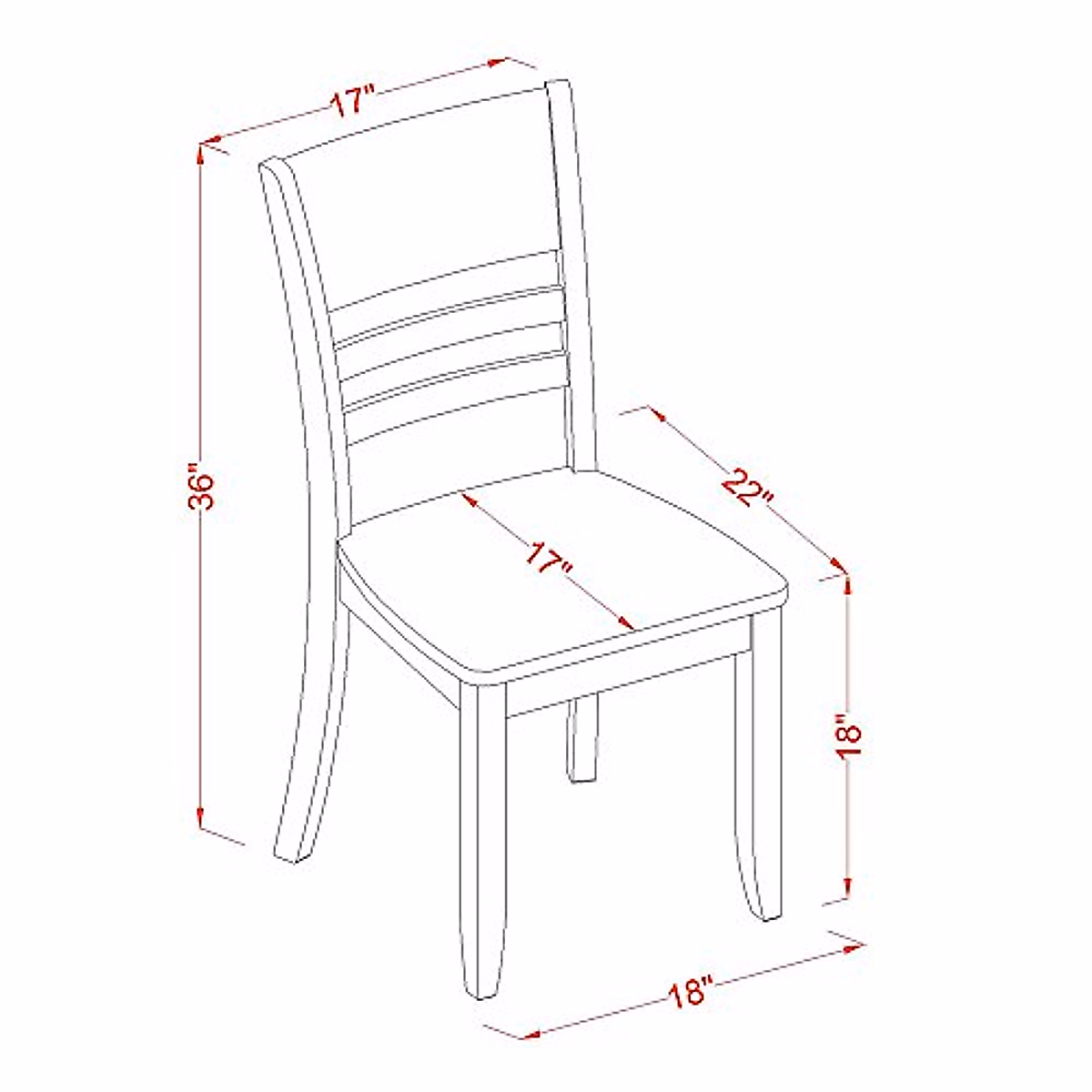 East West Furniture VALY7-ESP-W, 7 Pieces