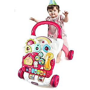Dahuniu Sit to Stand Learning Walker, 2-in-1 Baby Walker for Girls and Boys, Multi-Function Removable Game Panel, Baby Activity Center