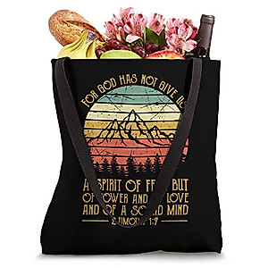 For God Has Not Given Us A Spirit Of Fear Tshirt Christian Tote Bag