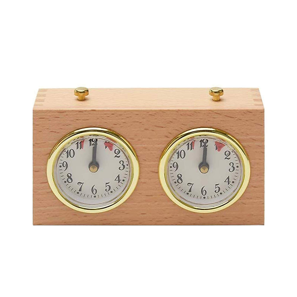 Feilengs Chess Timer Wooden, Mechanical Chess Clock, Professional Master Tournament Analog Chess Clock Timer, Portable Countdown Clock for Board Games