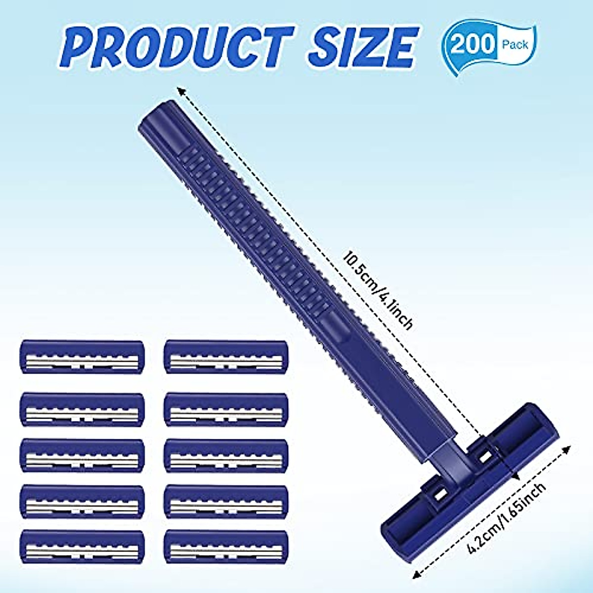Twin Blade Razors for Men Stainless Steel Men Razors Disposable Plastic Men Shaving Razors Multipurpose Portable Shave Razor Manual Men's Disposable Razors for Bathing Hotel Travel (200 Pieces)