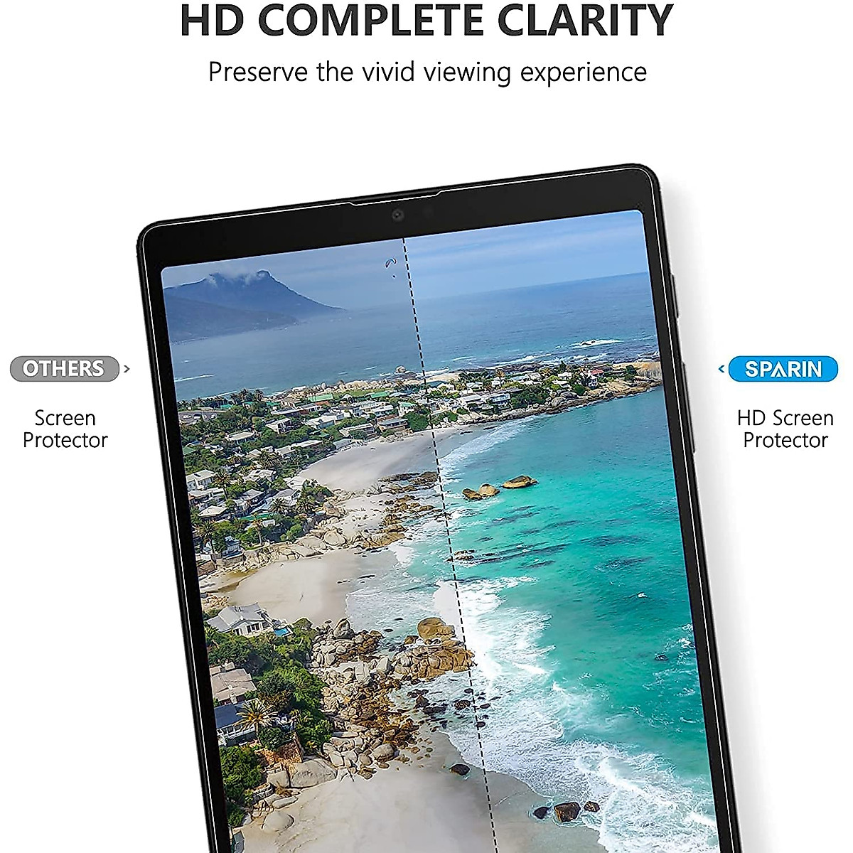 SPARIN 2 Pack Screen Protector for Samsung Galaxy Tab A7 Lite (SM-T220 / T225/T227), Tempered Glass Screen Protector for Galaxy Tab A7 Lite 8.7 Inch, Bubbles-Free