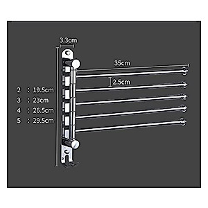 TOWEL BAR RACK Towel Rack Towel Holder Rails 32.5cm/12.8inch Multi-Layer Towel Rails, 180 ° Rotatable Towel Bar, SUS304 Stainless Steel Bathroom Towel Rail, Wall Mounted Towel Rack, Bathroom Kitchen S