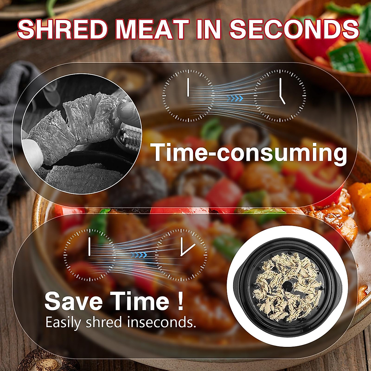 Latest Chicken Shredder Tool Twist -10.8 Inches Large Meat Shredder Tool Twist With Cleaning Brush, Visible Shredded Chicken Tool Chicken Breast Shredder, Ergonomic Handle, Dishwasher Safe, Anti-Slip