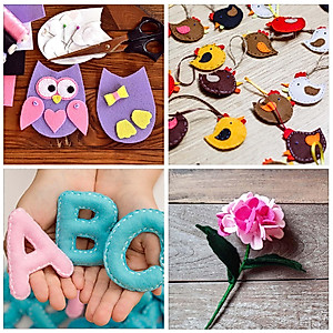 Rebower Soft Felt Sheets Acrylic Fabric Soft Felt Craft Sheets [for DIY Creative Crafts Projects and Decoration] - 4 Inch x 4 Inch/Orange / 42PCS