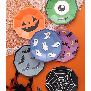 Winoo Design Halloween Plates - 48 PK - Halloween Paper Plates Disposable for Halloween Decor Halloween Decorations for Table Halloween Party Supplies Halloween Party Favor