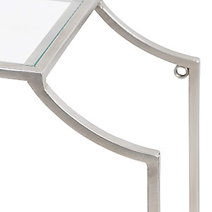 Kate and Laurel Ciel Modern Wall Shelf, Set of 2, Silver, Glam Wall Shelves for Display and Storage