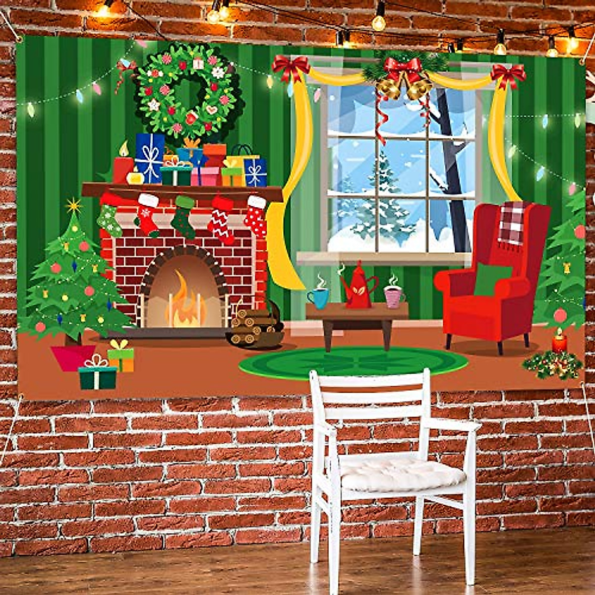 Merry Christmas Backdrop Scene Setters Banner Welcome Winter Snow Decorative Xmas Background for Wall Decoration Christmas Party Decor Holiday