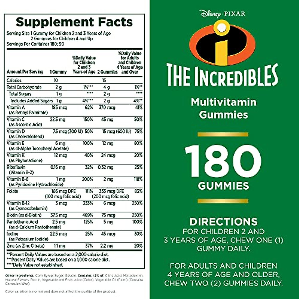 Nature's Bounty Disney® and Pixar® The Incredibles Kids Gummy Multi Vitamin, 180 Gummies