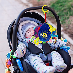 Busy Sensory Ball Baby Toys for 0-12 Months,Developmental Activity Ball Infant Toys with Baby Rattles Teether Crinkle Sounds,Discover Ball Gifts,Easy to Grasp Encourage Tummy Time Fine Motor Skills