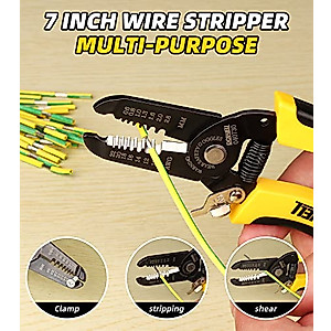 DOWELL 10-22 AWG Wire Stripper Cutter Wire Stripping Tool And Multi-Function Hand Tool，Professional Handle Design And Refined Craftsmanship.