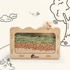 Rubor Hamster Digging Box Syrian Visible Hideout and Exploration House with Acrylic Transparent Board for Dwarf Gerbils Mice Degus or Other Small Pets