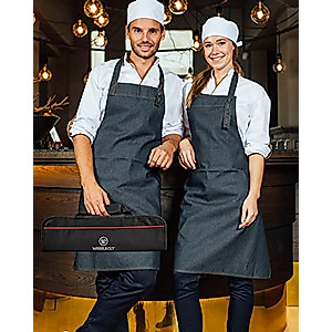 Wessleco Chef Knife Bag(5 Slots), Knife Case Nylon Kitchen Storage Knife Carrying Pouch Red