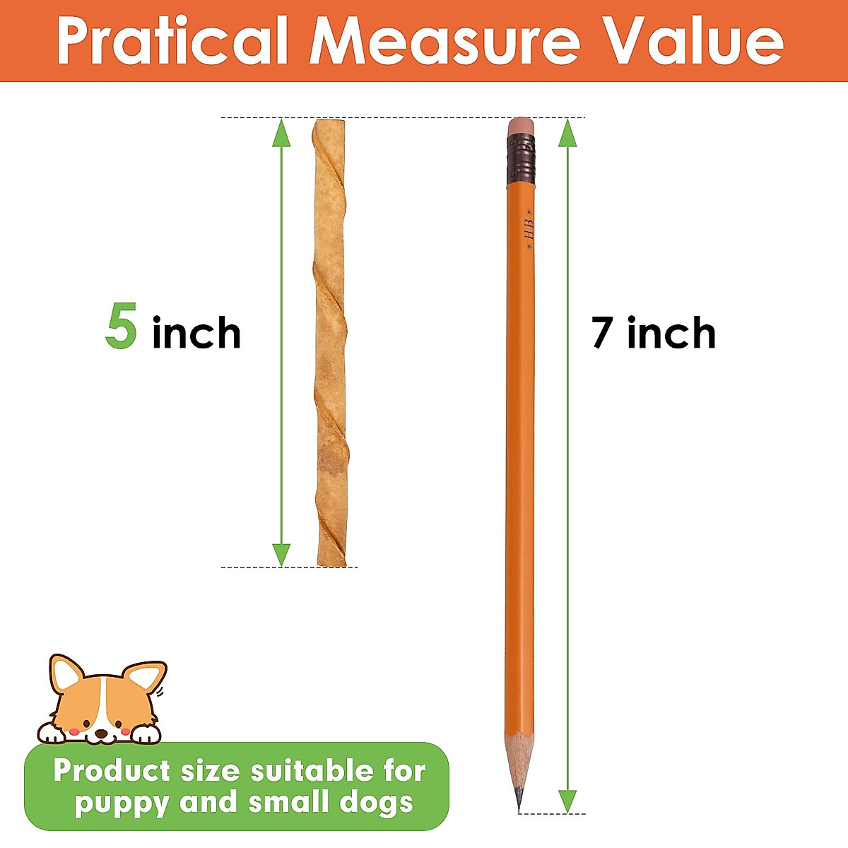 MON2SUN Dog Rawhide Twist Sticks Chicken Flavor 5 Inch Thin Sticks Rawhide Chews Dog Treats for Puppy and Small Dogs 120 Count