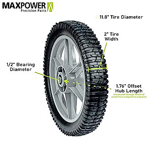 Maxpower 335112 Plastic Spoked Wheel, 12 Inch (Actual diameter is 11.75 inch)