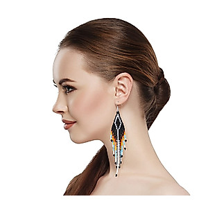 Handmade Native Style Ethnic Beaded Earrings