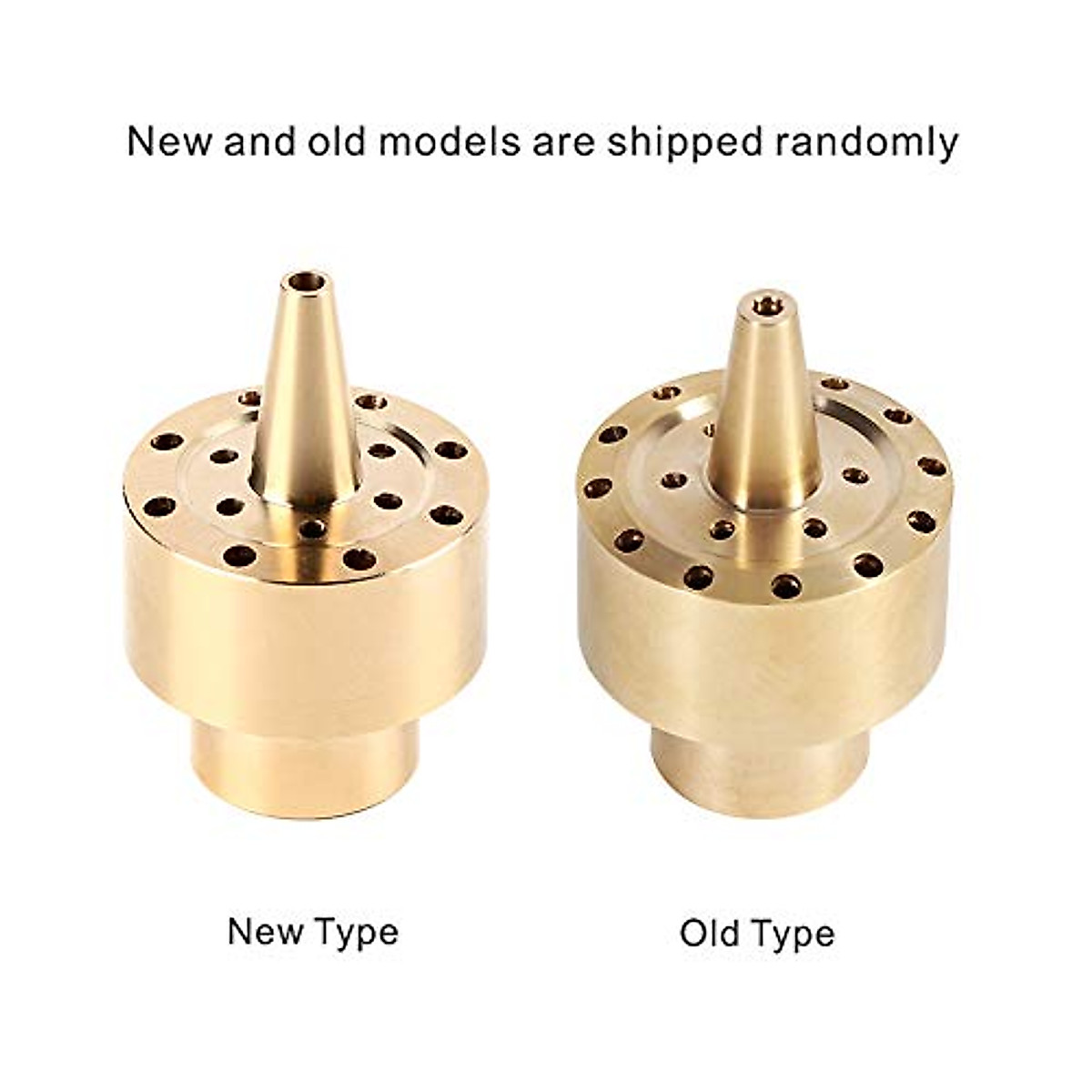 Fdit 1/4" / 1/2" / 3/4" Brass Column Style Fountain Nozzle Garden Pond Fountain Water Nozzle Porous Scattering Sprinkler Spray Head Gold(1/4")
