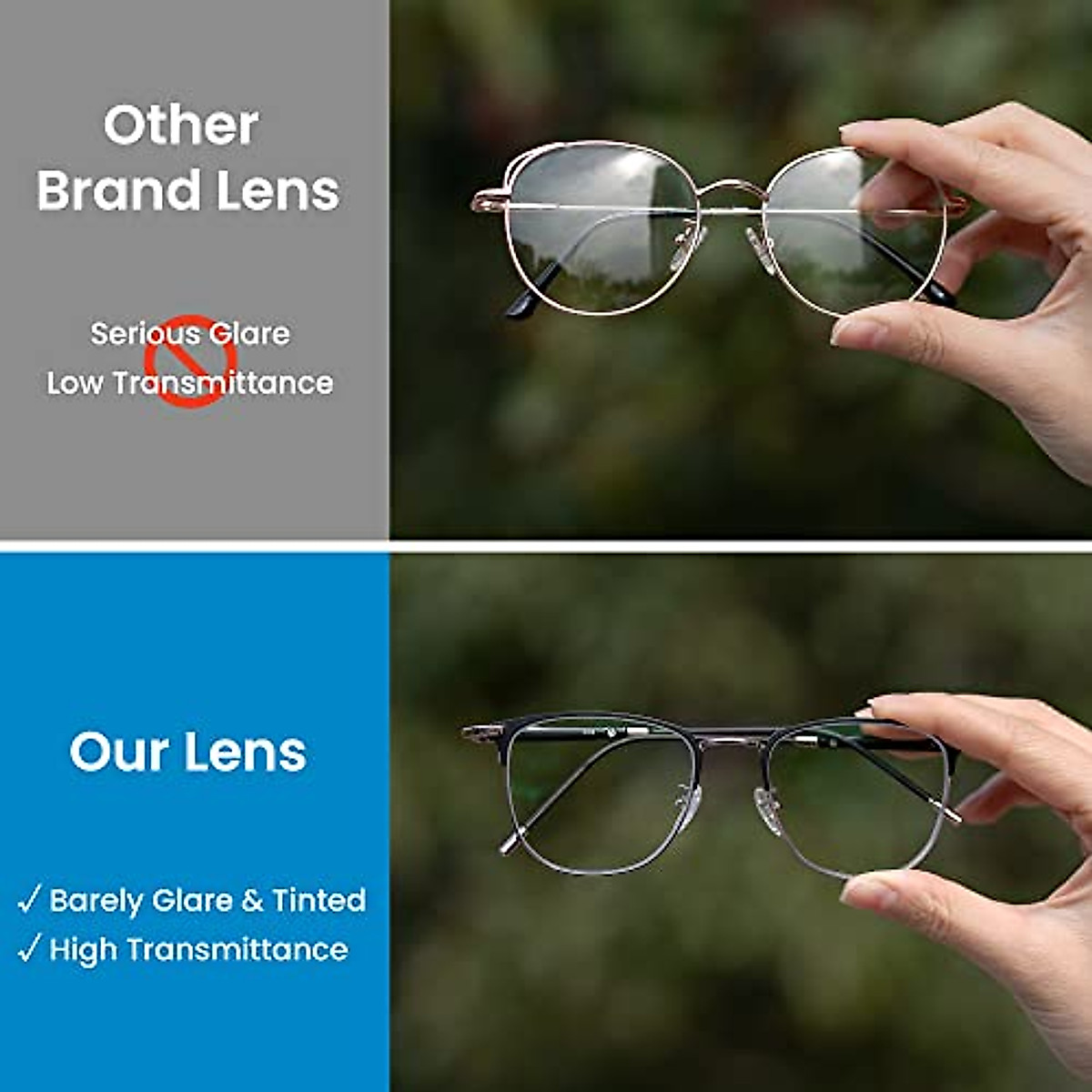 GUDVUE Blue Light Glasses, Computer/Gaming/TV/Phones Glasses for Women/men, Anti Glare/UV400/Eye Strain, Rose Gold