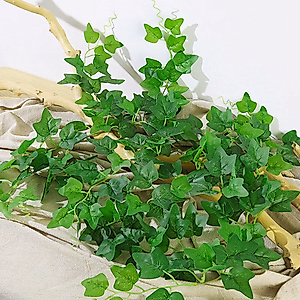 Qlarnaweer Artificial Fake Vines, 84Ft 12 Strands Artificial Ivy Leaf Greenery Garland Wall Decor Hanging Plants Foliage for Home Kitchen Garden Office Wedding Party