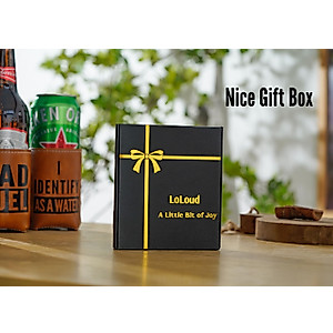 Funny Birthday Gifts for Men, Gifts for Dad Husband Hubby Boyfriend BF, Gag Gift, Retirement Gift, I Identify As A Water Faux Leather Can Cooler Sleeve