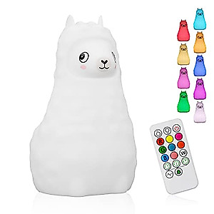 Alpaca Night Light for Kids Desk Lamp, LED Toddler Light Up Bed Room Bedside Dimmable Nursery Night Lamp for Breastfeeding, Rechargeable Baby Light Soft Eye Caring for Teen Girl Boy Baby Shower Gifts