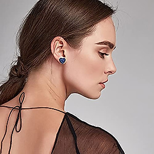 32 Pairs Faux Druzy Stud Earrings Stainless Steel Druzy Stud Earrings Glitter Pierced Earrings for Women Girls (Heart Shape)