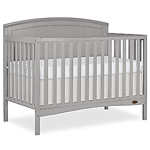 Dream On Me Eden 5-in-1 Convertible Full Panel Crib in Pebble Grey, JPMA Certified, Non-Toxic Finishes, Features 3 Mattress Height Settings, Constructed of Solid Pinewood