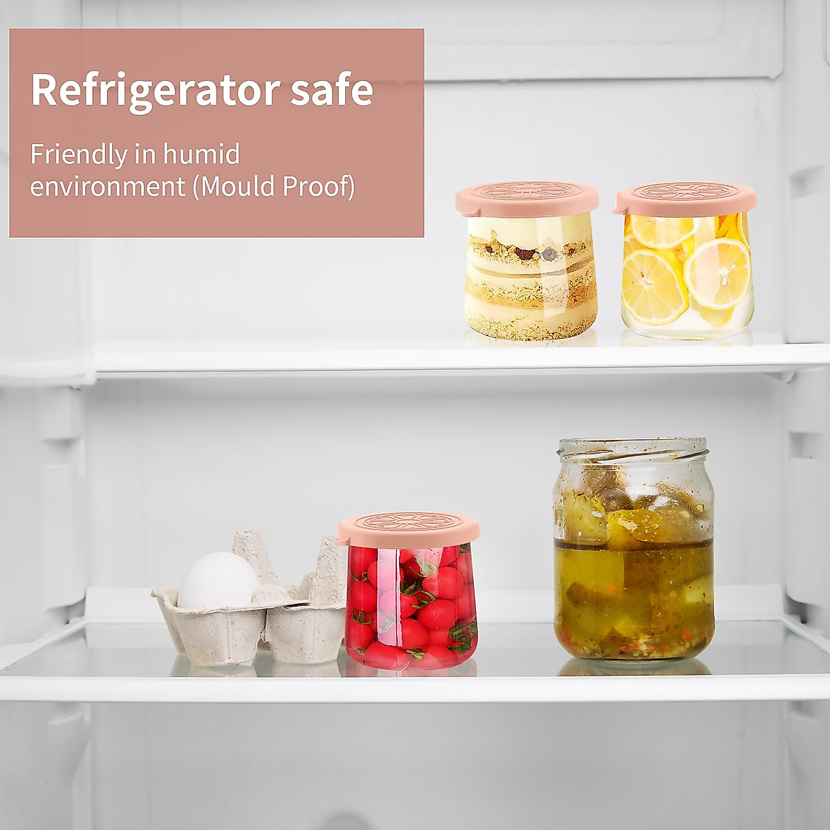 VOLCANOES CLUB Oui Yogurt Jar Lids Silicone | Covers Fit For 5 Oz Oui Yogurt Glass Jars | Perfect For Oui Yogurt Bottle with Label | Lids Only | Food-Grade/Leakproof/Reusable | 12Pcs Flesh Colors