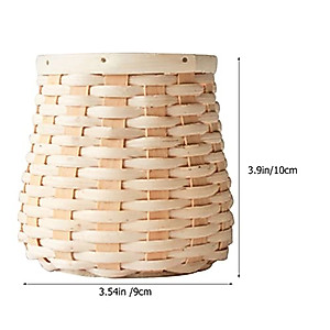 SHERCHPRY Woven Desktop Baskets Small Bamboo Basket Pencil Holder Rustic Chopsticks Caddy Fork Spoon Knife Holder Flatware Utensil Caddy Chinese Tea Tool Holder Utensil Holder