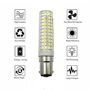 YDJoo 2 Pack BA15D LED Bulb Dimmable 12W LED Corn Light Bulbs 120W Halogen Replacement Daylight White 6000K BA15D Double Contact Bayonet Base for Celling Fans Sewing Machine
