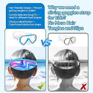 Vvinca Kids Goggles with Nose Cover Snorkel Diving Mask Swim Goggles for Kids Youth 3-15,No-Leak Anti Fog Full Rim Clear View