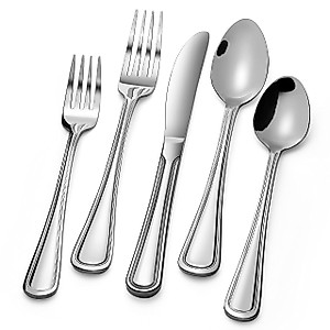 Sagler 20-Piece Flatware Set - heavy duty flatware sets - 18/10 Stainless Steel silverware sets - Set for 4