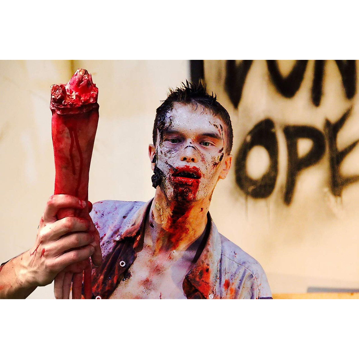 XONOR Halloween Human Arm Plastic Soft Hands Bloody Dead Body Parts Haunted Halloween Decorations, 2-Pieces (Left and Right)