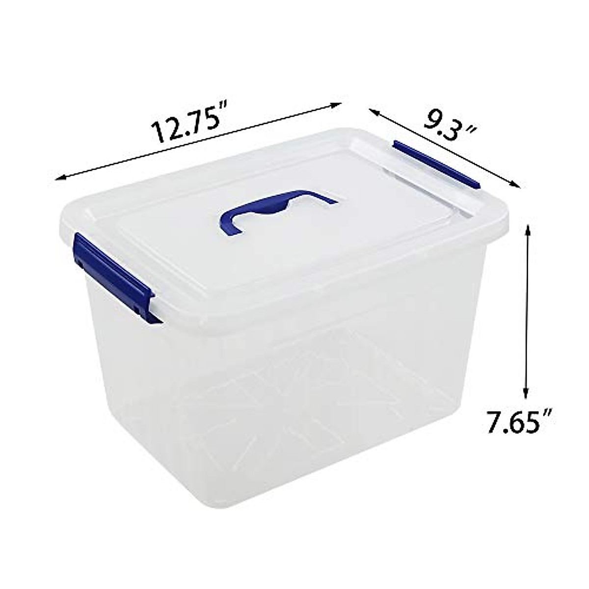 Pekky 12 L Plastic Toys Storage Containers with Lid, Clear Bin Latching Box, Set of 1