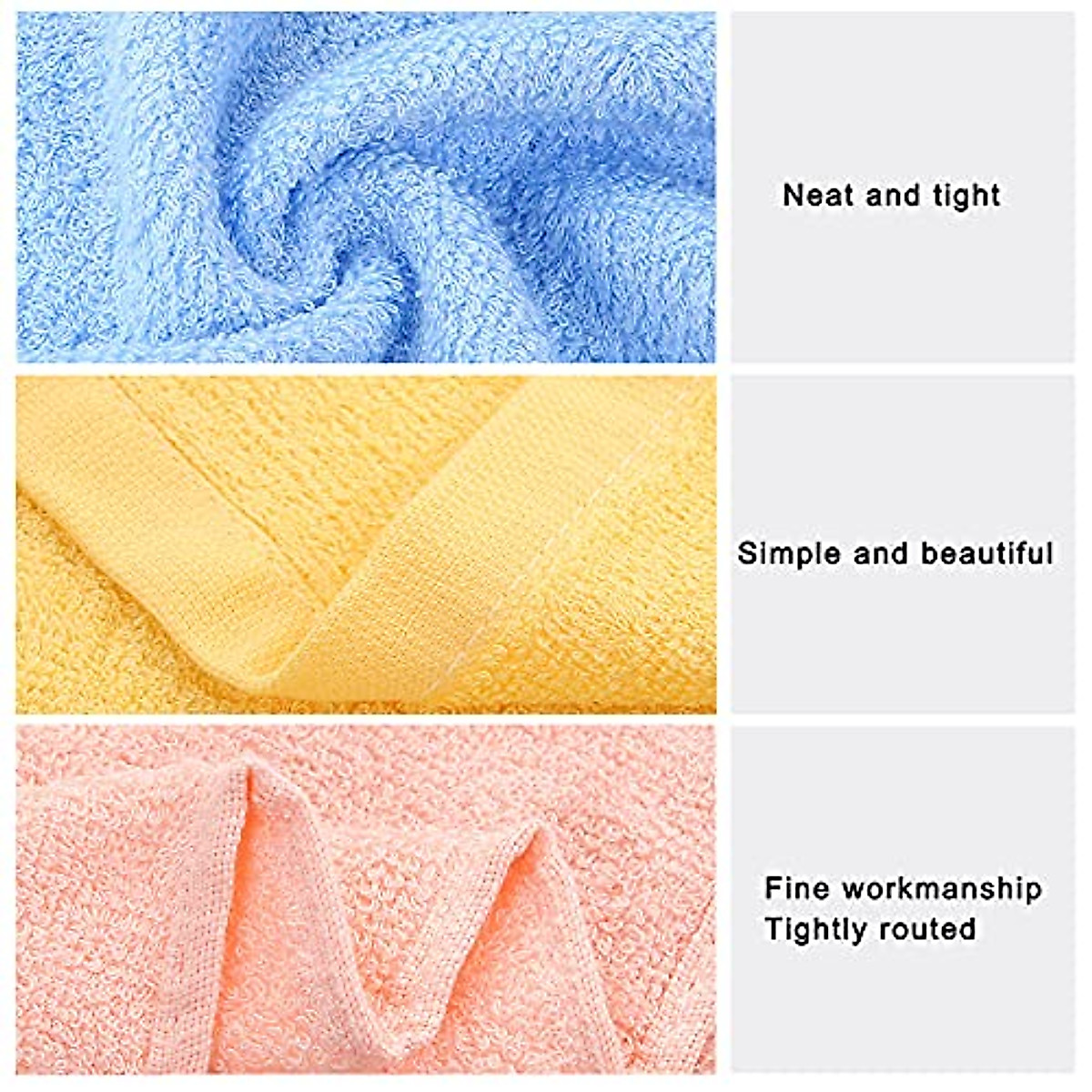 Towel with Hanging Loop, Hanging Hand Towels, 5 Pieces of Bamboo Towels, Soft and Strong Absorbent Kids Bathroom Towels, Suitable for Baby Care, Kitchen Scrubbing