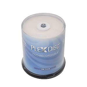 PlexDisc DVD+R 4.7GB 16x Branded Recordable Media Disc - 100pk Cake Box (FFP) 63C-815-BX