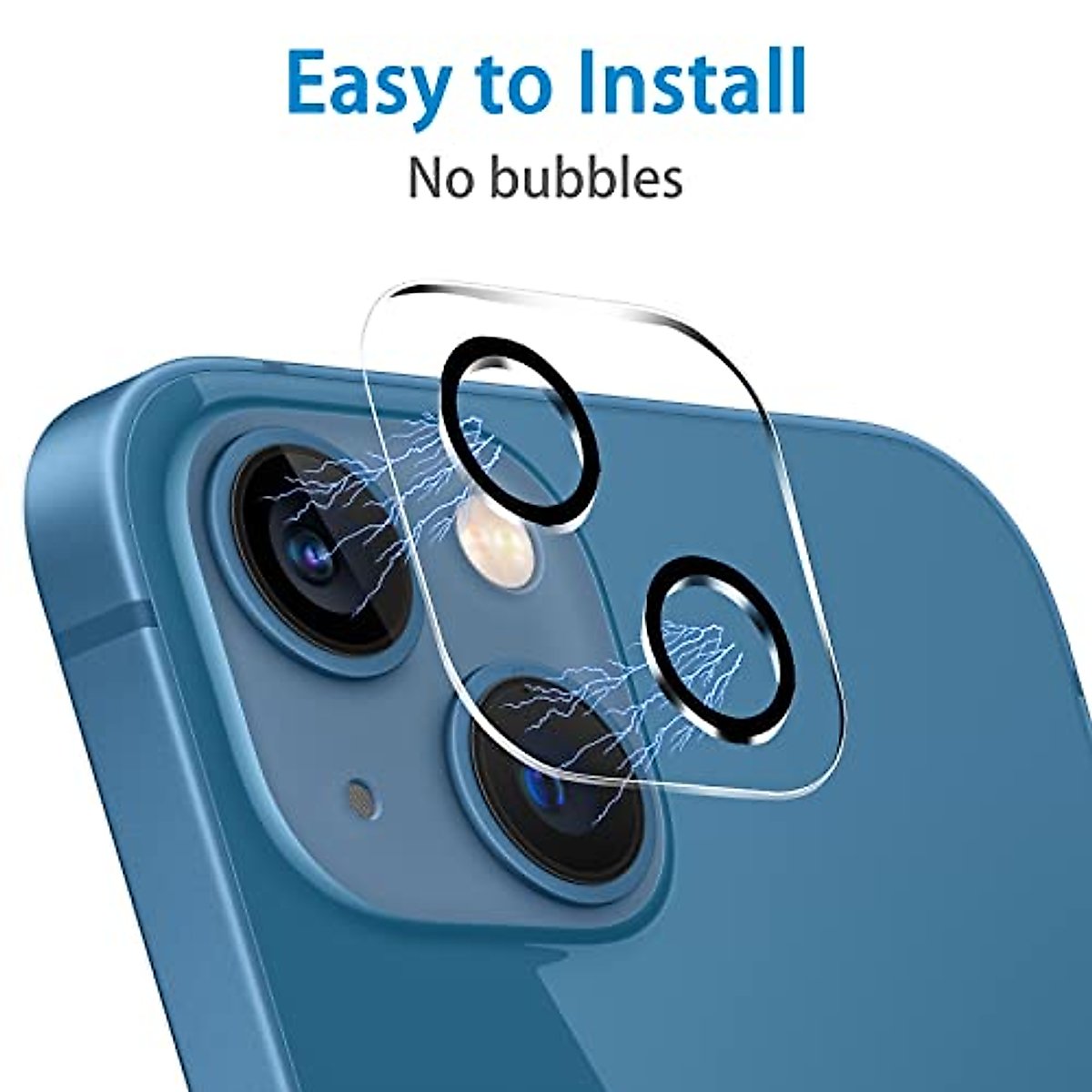 Dengduoduo 【3 Pack】 Tempered Glass Camera Lens Protector for iPhone 13 6.1" & iPhone 13 Mini 5.4", Ultra HD, 9H Hardness, Anti-Scratch, Case Friendly, Easy to Install [No Affect on Night Shots]