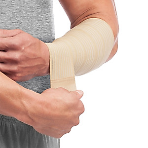 MUELLER Sports Medicine All-Purpose Support Wrap for Men and Women, Adjustable Compression for Joint and Muscle Support, Beige, Regular (Pack of 1)