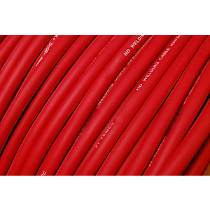 TEMCo INDUSTRIAL WC0181-100' (50' Blk, 50' Red) 2 Gauge AWG Welding Lead & Car Battery Cable Copper Wire Black + RED | Made in USA