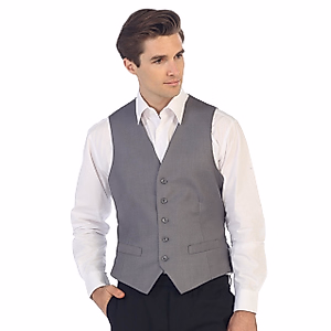 Gioberti Men's Formal Suit Vest Fit for Business or Casual Dress, Gray, X-Small