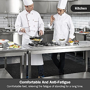 jxgzyy 83x35 Commercial Anti-Fatigue Drainage Rubber Matting Non-Slip Rubber Drainage Mat Commercial Kitchen Floor Mat Rubber Mat with Holes for Wet Area Use Black