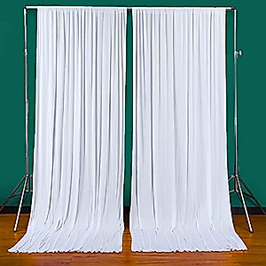 10 ft x 10 ft Wrinkle Free White Backdrop Curtain Panels, Polyester Photography Backdrop Drapes, Wedding Party Home Decoration Supplies