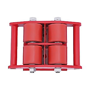 Industrial Machinery Mover,6T/13200lbs Heavy Duty Machine Dolly Skate for Industrial Moving Equipment,Machinery Roller Mover Cargo Trolley with 360°Rotation Cap and 4 PU Anti-Slip Rollers (Red)