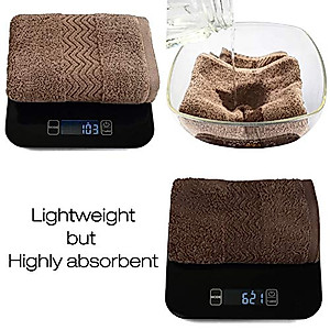 Cleanbear Bathroom Hand Towels, 100% Cotton Face Towels, 13 x 28 Inches (Brown)