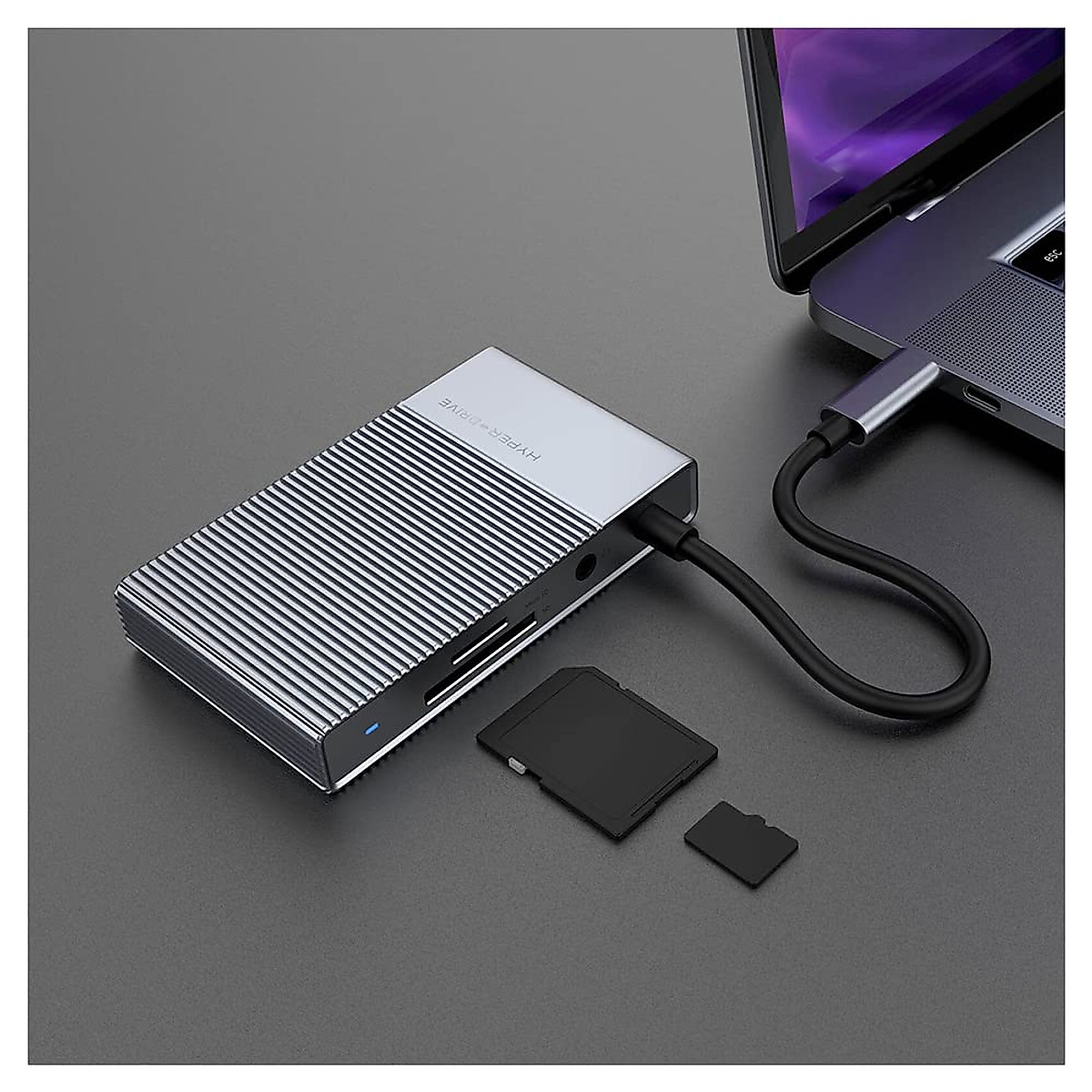 HyperDrive GEN2 6-in-1 USB-C Hub - 2X Speed, 2X Power - HDMI 4K60Hz, USB-A 10Gbps, MicroSD/SD UHS-II 312MB/s, USB-C Power Delivery 100W, and 3.5mm Audio Jack